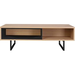 M&ouml;bilia Couchtisch M&Ouml;BILIA, B:110cm H:38cm T:55cm, schwarz, MDF, Metall, Wohnzimmer, Tische, "Eileen", Ablagetisch Eiche Dekor
