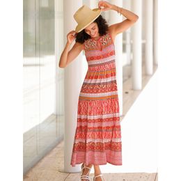 WITT Damen Jerseykleid im Stufenschnitt, papaya-terra-bedruckt, Gr&ouml;&szlig;e 54