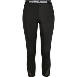 Urban Classics Damen Leggings "Urban Classics Damen Ladies Tech Mesh Pedal Pusher Leggings"schwarz, Gr. XS, unifarben, 85% Polyester, 15% Elasthan,