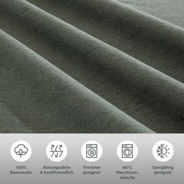 Wendebettw&auml;sche Bruno Banani, gr&uuml;n, Linon, Obermaterial: 100% Baumwolle, Bettw&auml;sche, "Merlin in Gr. 135x200 oder 155x220 cm", Baumwollbettw&auml;sche,