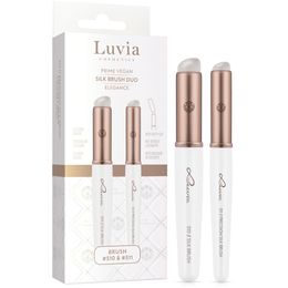 LUVIA COSMETICS Damen Kosmetikpinsel-Set "Silk Brush Duo Elegance", braun, Kosmetikpinsel, F&uuml;r makelloses Make-up ohne schmutzige H&auml;nde.