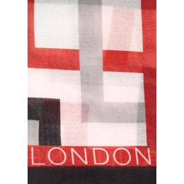 Loop Laura Scott, Damen, rot, rosa, grau, Web, Polyester, bedruckt, gemustert, Modet&uuml;cher Loop, im modischen Graphik-Design - NEW