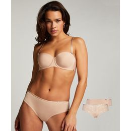 Hunkem&ouml;ller HUNKEM&Ouml;LLER Damen Hipster "2er-Pack Brazilians Angie", Gr. XSbeige, 86% Polyamid, 14% Elasthan, Unterhosen