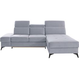 Ecksofa Home Affaire, B:246cm H:83cm T:173cm, grau, Webstoff (100% Polyester);Luxus-Microfaser Paris (90% Polyester/10% Polyamid);Struktur fein (100%