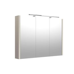 Badezimmerspiegelschrank Welltime, B:89,2cm H:65cm T:12cm, grau, FSC-zertifizierter Holzwerkstoff, Schr&auml;nke, "Joy, Badm&ouml;bel, mit Beleuchtung,