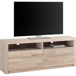Lowboard OTTO HOME, B:140cm H:55cm T:35cm, braun, Holz teilmassiv, Wohnzimmer, Sideboards, "Silkeborg", Breite 140 cm
