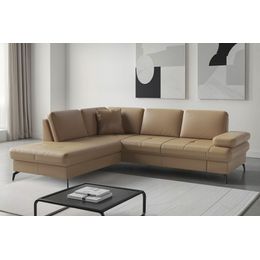 Sit & More Ecksofa SIT & MORE, B:238cm H:83cm T:202cmcappuccino, Wohnzimmer, Sofas, "Morris Jubi, Ottomane, Breite 238 cm", mit Armteilfunktion, wahlweise mit