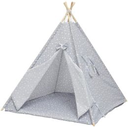 BABYGO Kinder Spielzelt "Little Tent", grau, Holz, B:115cm H:130cm T:115cm, Spielzelte, Made in Europe