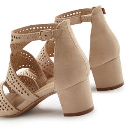 Lascana Damen Riemchensandalette, beige, Gr&ouml;&szlig;e 37