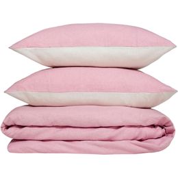 Bettw&auml;sche WOLKENFELD, rosa, Flanell, Obermaterial: 100% Baumwolle, Bettw&auml;sche, "Wolkenfeld Flanell Winterbettw&auml;sche 135x200cm, 155x220cm &