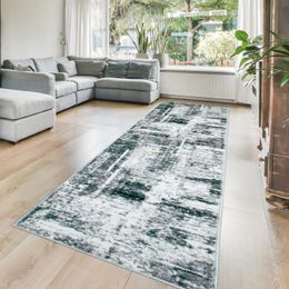 Teppich OTTO HOME, B:67cm H:9mm L:230cm, gr&uuml;n, Kunstfaser, Wohnzimmer, Teppiche, "Salsa", mit besonders weichem Flor, Kurzflor, im Vintage-Look,