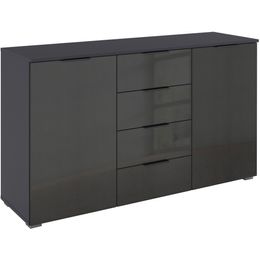 Kombikommode OTTO HOME, B:120cm H:81cm T:42cmgraumetallic, hochglanz effektgrau, Holzwerkstoff, Schlafzimmer, Sideboards, "Sideboard