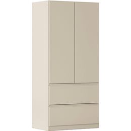 Dreht&uuml;renschrank Rauch, B:91cm H:197cm T:54cmbeige (champagner), eingriffe beige (champagner), Holzwerkstoff, Schr&auml;nke, "Kleiderschrank Schrank