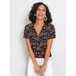 Heine Damen Kurzarmshirt, Schwarz, Gr. 36, T-Shirts, Material: Baumwolle
