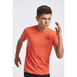Under Armour Jungen T-Shirt "UA B SPORTSTYLE LC SS"venom rot,, schwarz, Gr. M, Obermaterial: 60% Baumwolle, 40% Polyester, Shirts, f&uuml;r Jugendliche,