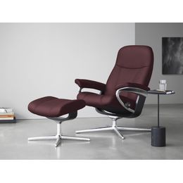 Fu&szlig;hocker stressless, B:54cm H:41cm T:39cm, rot, Leder BATICK: BATICK ist ein leicht korrigiertes, durchgef&auml;rbtes und genarbtes M&ouml;belleder, bei dem
