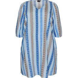 Zizzi Kleid 'Vlina' Damen Gr&ouml;&szlig;e 54/56 kobaltblau / himmelblau / mokka Sommerkleid