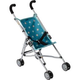 Bayer Chic 2000 CHIC2000 Kinder Puppenbuggy "Roma, Mini-Buggy"sternchen t&uuml;rkis, Kunststoff, Metall, Stoff, B:29cm H:57cm T:50cm, Puppenwagen