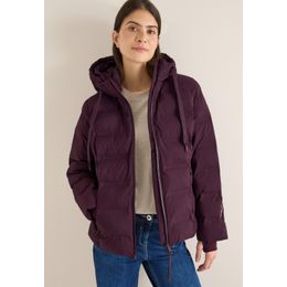 Cecil Damen Steppjackeschwarz plum, Gr. XS, Strukturmuster, unifarben, Steppware, Obermaterial: 100% Nylon. Futter: 100% Polyester, Jacken, mit Kapuze