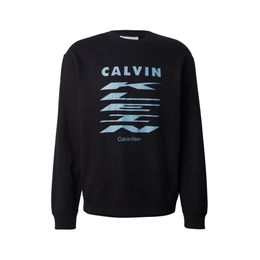 Calvin Klein Jeans Sweatshirt Herren Gr&ouml;&szlig;e L hellblau / schwarz