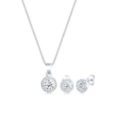 Elli Premium Damen Schmuckset "Glas Kristalle Wei&szlig; 925 Sterling Silver", onesize,mit Stein, silber, Silber 925 (Sterlingsilber), Schmuck_Sets