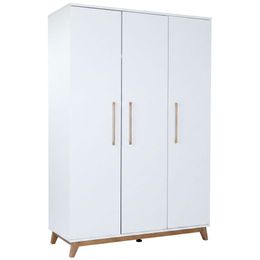 Kinderkleiderschrank Arthur Berndt, B:130cm H:192cm T:51cm, wei&szlig;, Hartfaserplatte, Holzwerkstoff, Massivholz, Metall, Schr&auml;nke, "Kleiderschrank