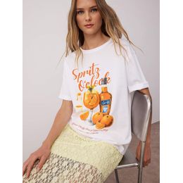 Trendyol T-Shirt Damen Gr&ouml;&szlig;e L ecru / gelb / dunkelgrau / dunkelorange