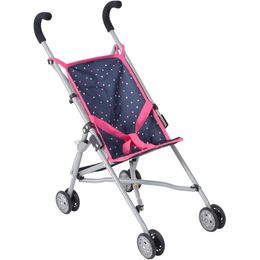 Bayer Chic 2000 CHIC2000 Kinder Puppenbuggy "Roma, Mini-Buggy", blau, Kunststoff, Metall, Stoff, B:29cm H:57cm T:50cm, Puppenwagen