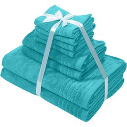 Handtuch Set OTTO HOME "Sanremo Premium, Premium Handt&uuml;cher, 600 gr/m&sup2;, dicke Qualit&auml;t", aqua, 8 Stk., Frottier, Frottier, Obermaterial: 100% Baumwolle, Handtuch-Sets, Duscht&uuml;cher, Handt&uuml;cher, Seift&uuml;cher, 100% Baumwolle, 5 Jahre Garantie