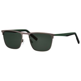 Tom Tailor Herren Sonnenbrille "Modell 677001"gr&uuml;n, grau, matt, Sonnenbrillen, Form Karree/Eckig, Logoschriftzug auf B&uuml;gel, Kombifassung
