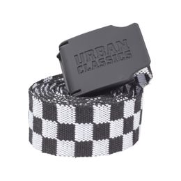 Urban Classics Damen H&uuml;ftg&uuml;rtel "Urban Classics Unisex UC Canvas Belt Checkerboard 150cm", schwarz-wei&szlig;, 100% Polyester, G&uuml;rtel