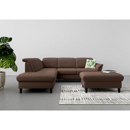 Sit & More Ecksofa SIT & MORE, B:261cm T:224cm, braun, 98% Polyester, 2% Polyamid, Wohnzimmer, Sofas, "Maggiore L-Form", wahlweise mit Kopfteilverstellung,