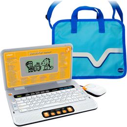 Vtech Kinder Kindercomputer "School & Go, Schulstart Laptop E", silber, Kunststoff, B:28cm H:20cm T:4cm, Kindercomputer, inklusive Tragetasche, blau