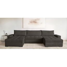 Wohnlandschaft OTTO HOME, H:41cm T:161cmanthrazit, 100%Polyester, Sofas, "Home System U-Form, von B: 269-352 cm w&auml;hlbar, 6 Varianten zur Auswahl",