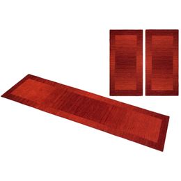 Bettumrandung Theko, H:9mm, rot, Obermaterial: 100% Wolle, Schlafzimmer, Bettumrandungen, "Gabbeh Super, Handweb, Teppich, Bord&uuml;re, reine Wolle",
