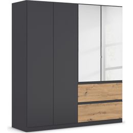Dreht&uuml;renschrank Rauch, B:181cm H:197cm T:54cm, grau, Holzwerkstoff, Schr&auml;nke, "Kleiderschrank Schrank Garderobe COSTA in den Breiten 91/136/181 cm",