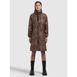 Khujo Damen Kurzmantel "ERTHE LEO PRINT", braun, Gr. S, unifarben, Web, 100% Nylon, M&auml;ntel