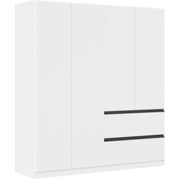 Dreht&uuml;renschrank Rauch, B:181cm H:197cm T:54cmalpinwei&szlig;, eingriffe graumetallic, Holzwerkstoff, Schr&auml;nke, "Kleiderschrank Schrank Garderobe COSTA in