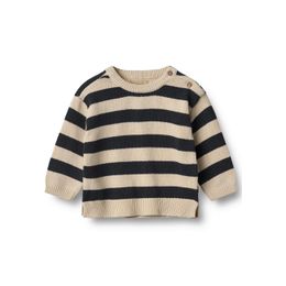 Wheat Jungen Fleecepullover "Wheat Strickpullover Morgan"navy stripe, Gr. 74, 100% Baumwolle, Sweatshirts