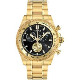 Versace Herren Chronograph "Versace CHRONO X", gold, Armbanduhren, Quarzuhr, Armbanduhr, Herrenuhr,Swiss Made,Edelstahlband,Stoppfunktion