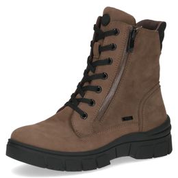 Caprice Damen Winterboots, Gr. 39taupe, Leder, Schuhe, Schn&uuml;rboots, Outdoorboots mit wasserabweisender TEX-Ausstattung
