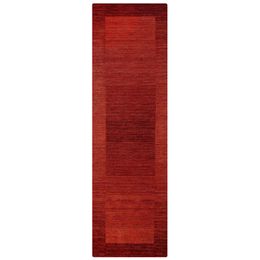 Wollteppich Theko, B:90cm H:9mm L:250cm, rot, Wolle, Wohnzimmer, Teppiche, "Gabbeh Super, Handweb, auch als L&auml;ufer erh&auml;ltlich reine Wolle",