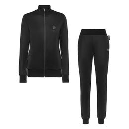 Plein Sport Damen Sportanzug "Trainingsanzug: Oberteil & Hose", schwarz, Gr. S, Obermaterial: 60% Polyester, 40% Baumwolle; Futter: 100% Baumwolle,