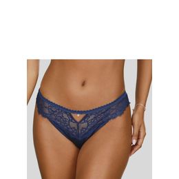 Lascana Damen String "Alana", Gr. 32, blau, Obermaterial: 56% Polyamid, 32% Seide, 12% Elasthan, Unterhosen, mit hohem Seidenanteil und edler Spitze