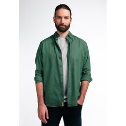 Eterna Herren Langarmhemd "REGULAR FIT", gr&uuml;n, Gr. L, Flanell, 70% cotton, 30% Lyocell, Hemden, EASY IRON (b&uuml;gelleicht)