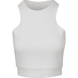 Urban Classics Damen Tanktop "Urban Classics Damen Ladies Squared Short Top"wei&szlig;, Gr. L, unifarben, 97% Baumwolle, 3% Elasthan, Tops
