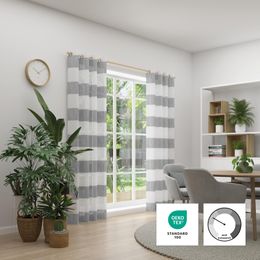 Neutex for you! Vorhang NEUTEX FOR YOU "RIVA", dunkelgrau, B:144cm H:245cm, Polyester, Gardinen, Blockstreifen, grafisches Linienmotiv