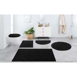 Badematte OTTO HOME, H:10mm, schwarz, Polyester, Badematten, "Vanessa, Badvorleger, Badezimmer Teppich", Badteppich, weiche Haptik, unifarben