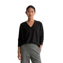 Marc O'Polo MARC O'POLO Damen Strickpullover "aus weichem Schurwolle-Viskose-Mix"schwarz, Gr. S, unifarben, Obermaterial: 50% Schurwolle, 33% Viskose, 17%