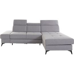Ecksofa Home Affaire, B:246cm H:83cm T:173cm, grau, Webstoff (100% Polyester);Luxus-Microfaser Paris (90% Polyester/10% Polyamid);Struktur fein (100%